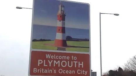 Plymouth unveils 'Britain's Ocean City' welcome signs - BBC News
