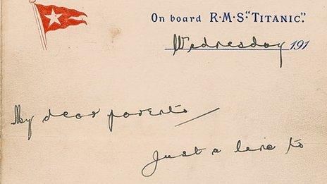 Titanic last letter to be auctioned - BBC News