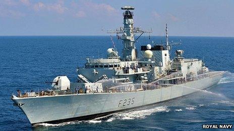 HMS Monmouth - aka Black Duke - returns to Devonport - BBC News