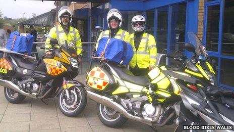 Blood Bikes Wales volunteer hospital missions may spread - BBC News