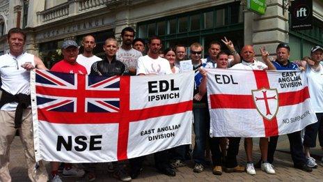 Unite Against Fascism and English Defence League march in Ipswich - BBC ...