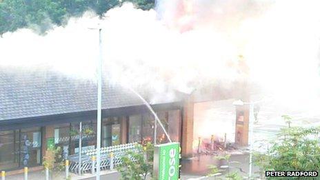 Waitrose fire in Wellington town centre tackled - BBC News