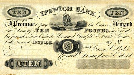 Ipswich 19th Century private bank notes displayed at museum - BBC News