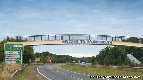 Bournemouth's £76,000 'welcome' sign completed - BBC News