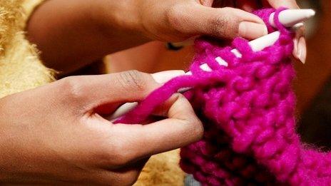 Big Knit: Charity knitters make UK's largest knitted hat - BBC News