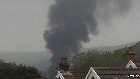 Factory fire in Llwynypia, near Tonypandy, 'not suspicious' - BBC News