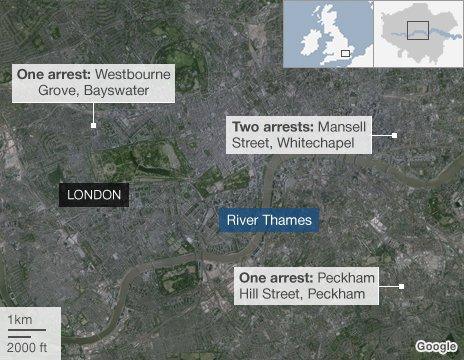 Terror raid: Police continue to quiz London suspects - BBC News