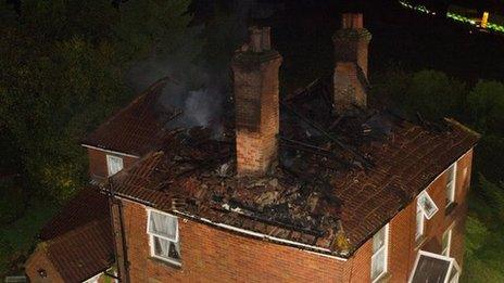 'Lightning strike' severely damages house in Shirrell Heath - BBC News