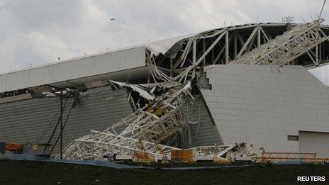 Two die in Brazil World Cup stadium accident - BBC News