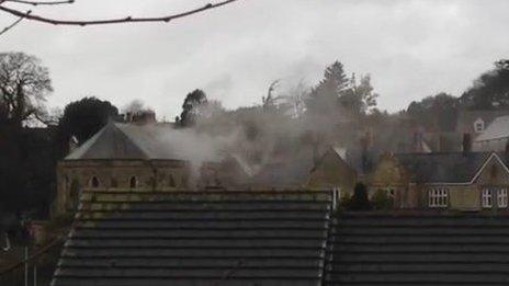 Fire breaks out at Alverton Manor Hotel in Truro - BBC News