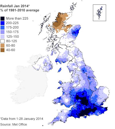 January's weather in numbers - BBC News