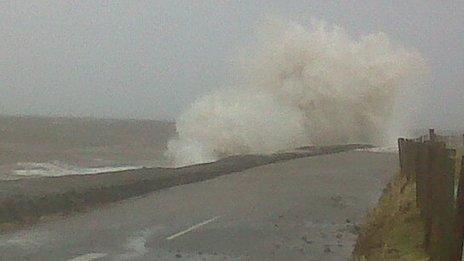 Cumbria coastal floods leave tonnes of debris - BBC News