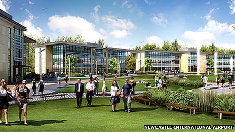 Newcastle Airport business park plan promises 7,000 jobs - BBC News
