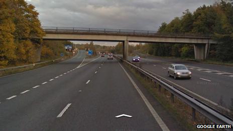 M54 closes as motorway bridge demolished - BBC News