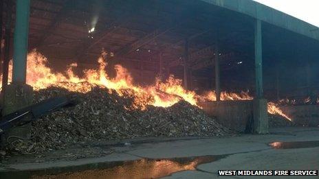 Tipton recycling plant fire was 'deliberate act' - BBC News