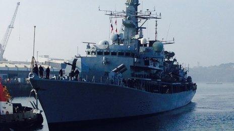 Royal Navy frigate HMS Montrose visits Angus namesake - BBC News