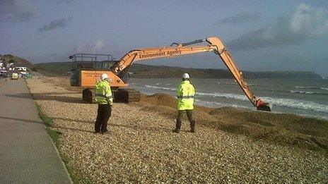 Weymouth storm-damaged sea defences repaired - BBC News