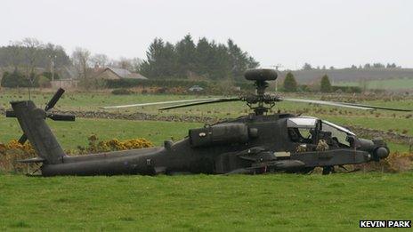 Army Apache helicopter makes emergency landing in Maryculter field ...