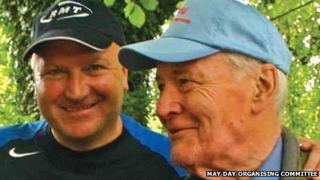 Newcastle May Day march tribute to Tony Benn and Bob Crow - BBC News