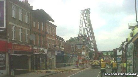 Three injured in south London building collapse - BBC News