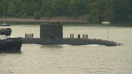HMS Tireless makes final homecoming to Plymouth - BBC News