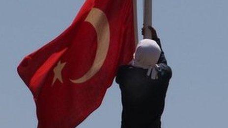 How a single protester sparked Turkish flag frenzy - BBC News