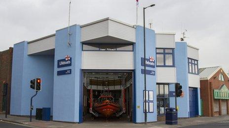 Revamped Redcar lifeboat station marked by rescue display - BBC News
