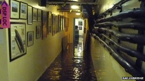 Flooding closes World War Two bunker in Uxbridge - BBC News