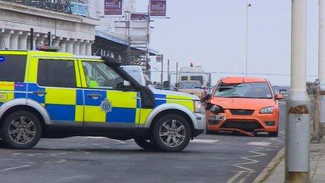 Four held after St Leonards hit-and-run cyclist death - BBC News