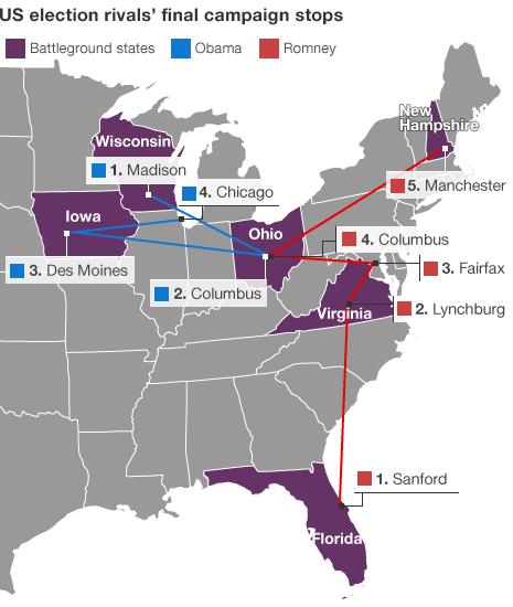 US election: Obama and Romney push to the finish - BBC News