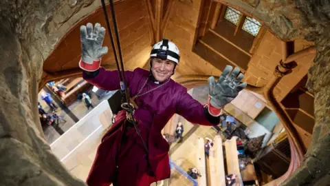 Rotherham vicar and Sheffield Bishop take abseiling leap of faith