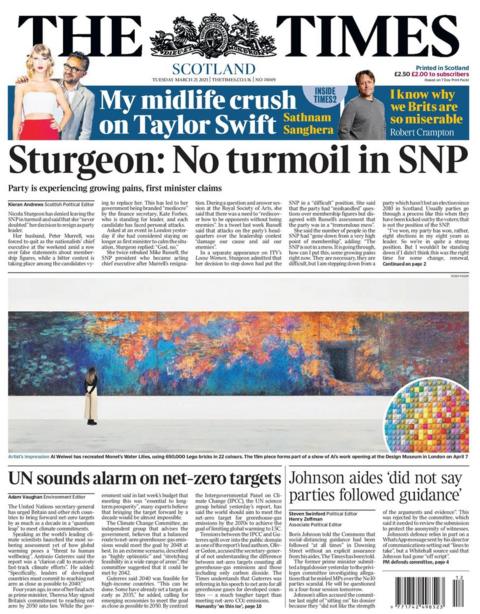 Scotland's papers: Sturgeon denies SNP crisis and humanity on thin ice ...