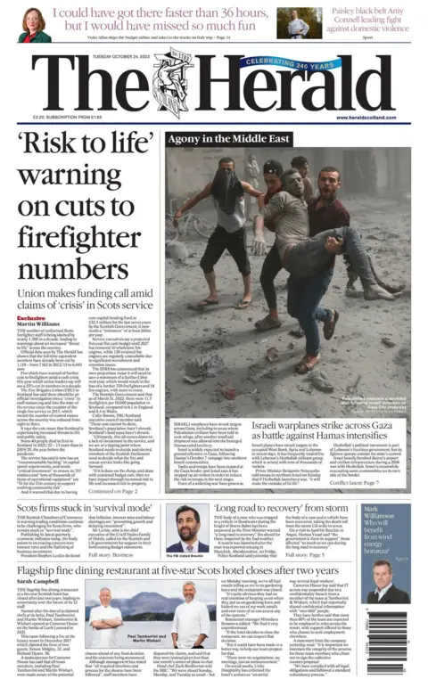 The cost of Storm Babet and fire service in crisis