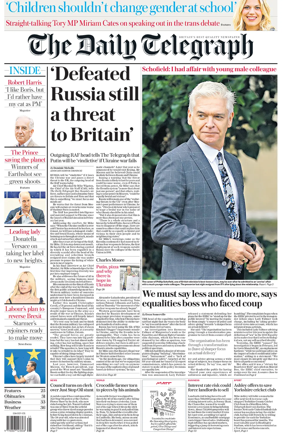 'Phil affair storm' and 'holiday plans in chaos'