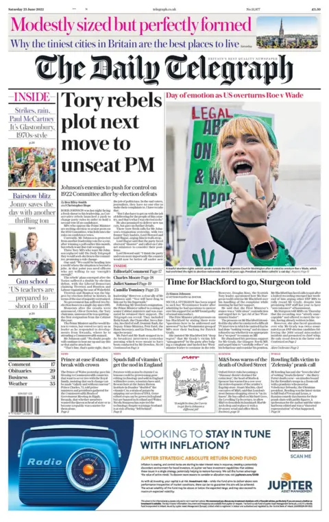 Scotland's papers: Tory rebels plot against PM and US abortion ban