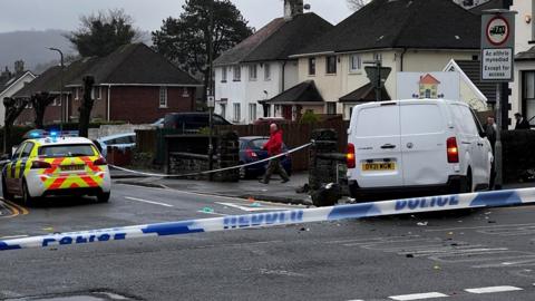 Caerphilly: Two arrests after boy, 13, hit in crash - BBC News