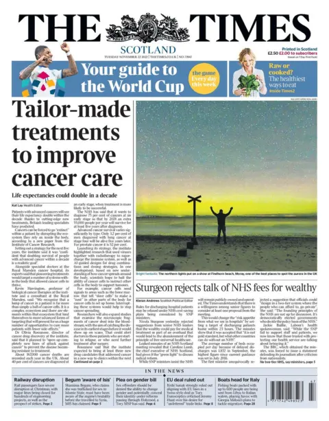 Scotland's papers: Two-tier NHS talks and 'stop teacher strikes'