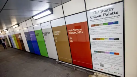 New colour palette artwork unveiled at Rugby railway station