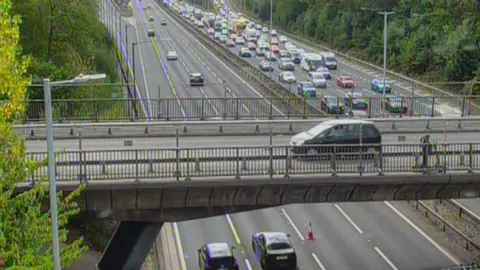 M6 delays warning near Walsall after cars and motorbike crash