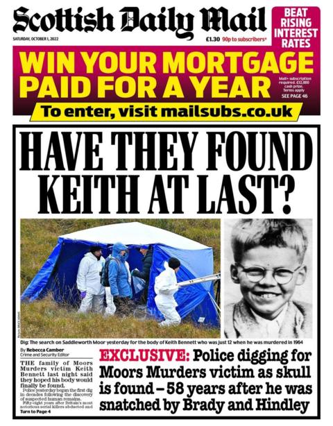 Scotland's papers: Moors Murders search and 'more rail misery' - BBC News