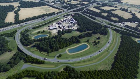 Brentwood M25 junction: Work begins on £150m 'loop road' project - BBC News