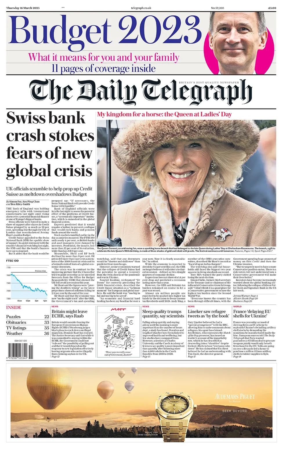 Hunt 'defies gloom' and 'Giveaway for the 1%'