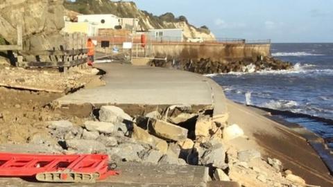 Isle of Wight coastal path reopens after cliff fall - BBC News