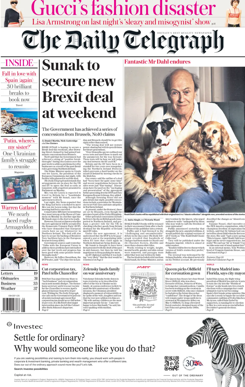 'PM to seal Brexit deal' and 'Ukraine's victory inevitable'