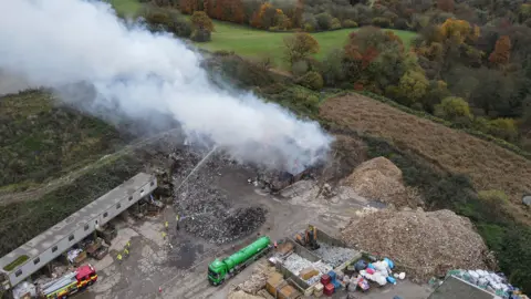 Devizes fire: Crews bring huge blaze at recycling centre under control