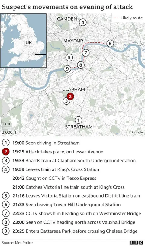 Police believe Clapham chemical attack may have died in Thames