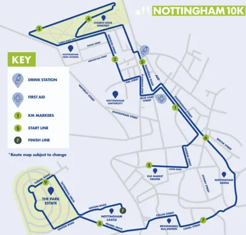 Nottingham 10K: Roads to close for new city centre route