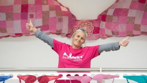 Giant 20ft crocheted bra fails to sell on eBay - BBC News