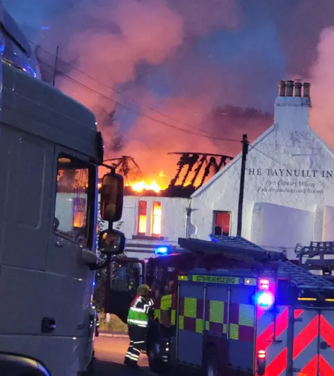 Firefighters tackle blaze in Taynuilt Inn in Argyll