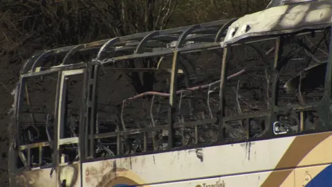 M2 Belfast: Fire service puts out bus blaze on motorway